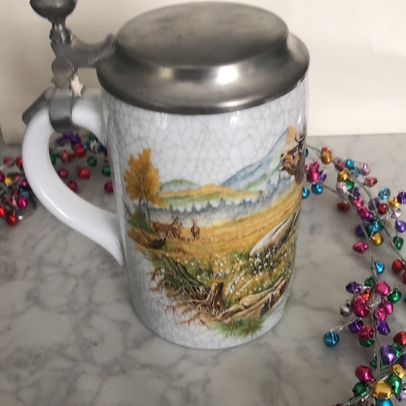 Rein Zinn | Dining | Rein Zinn Stag Porcelain Stein With Pewter Lid ...
